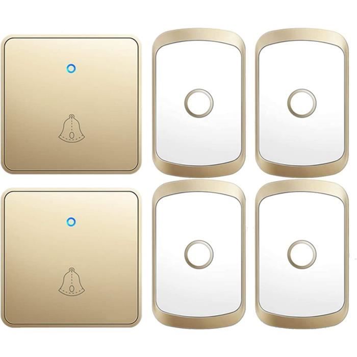 Sonnette de Porte sans Fil à Piles, sonnettes sans Fil à Prise Murale ...