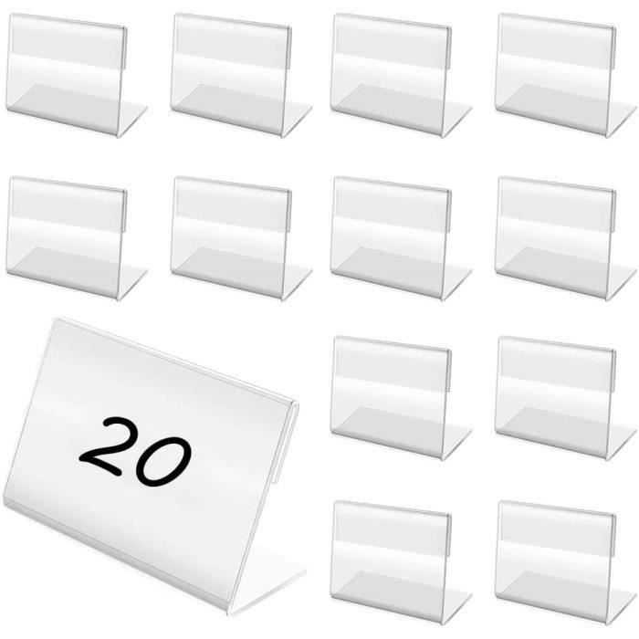 Porte Étiquette Transparen 20 Pièces Porte Étiquette Prix Mini Présentoir en Acrylique Carte ...