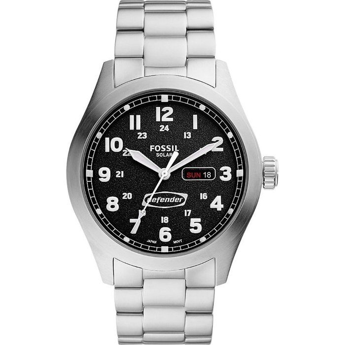 Montre Fossil Hommes FS5976 Argent Acier inoxydable 46mm Noir Bracelet Acier Etanche 10 bar Argent Classique Achat vente montre Homme Adulte Gris Acier Neuf Cdiscount