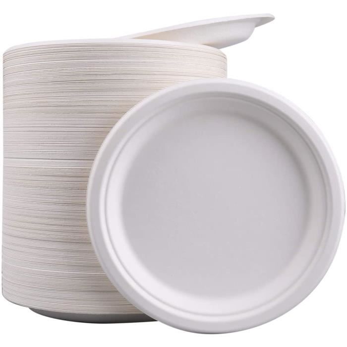 Assiette Jetable - Limics24 - Lot 200 Assiettes Jetables Papier Canne À ...