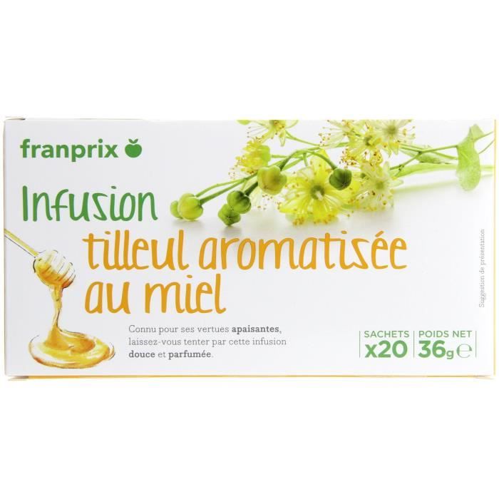 Infusion tilleul saveur miel 20 x 8 g franprix - Cdiscount Au quotidien