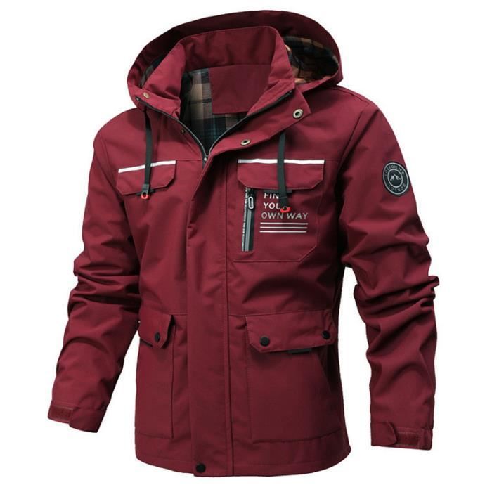 Blouson Homme Mi-Longue à Capuche Amovible Fashion Casual Blouson Coupe ...