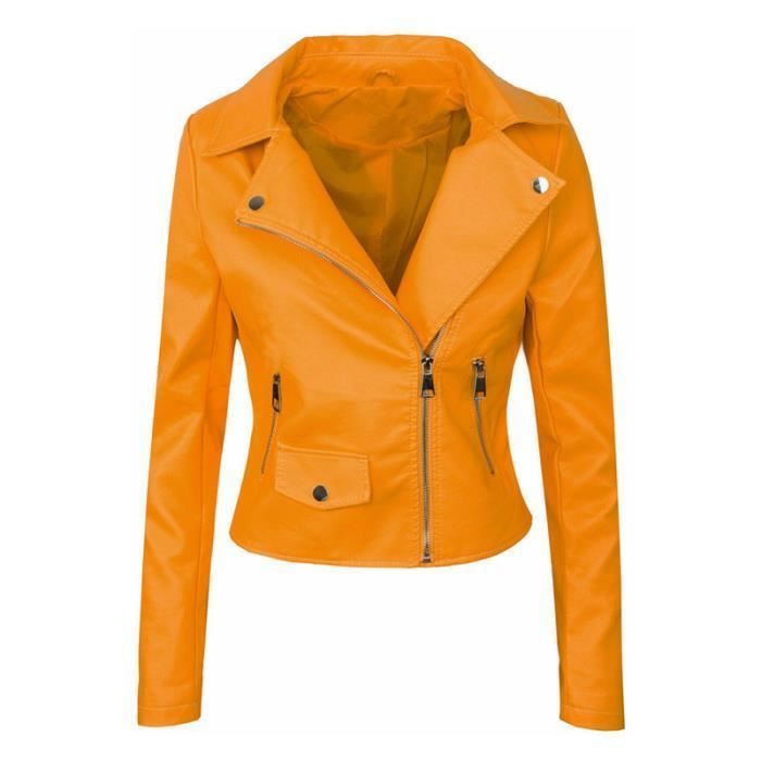 Veste Femme en Cuir Courte Fashion Marque Luxe Veste Cuir Femmes Slim ...
