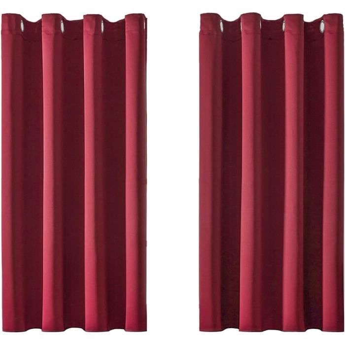 Rideau Occultant Thermiques 140X160 Cm Rouge Rideau Thermique Isolant ...