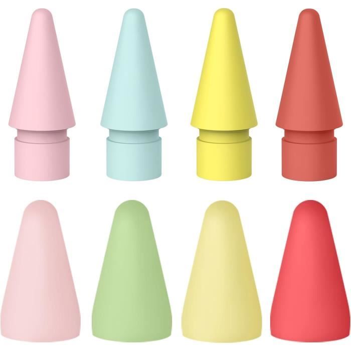 Lot De 4 Embouts Apple Pencil Et 4 Étuis Apple Pencil Compatibles Avec ...