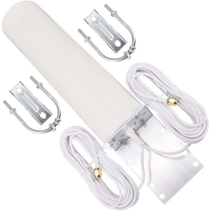 Antenne 4G Lte Exterieur Omnidirectionnel Étanche 698–2700Mhz Double Sma Câble Compatible Pour ...