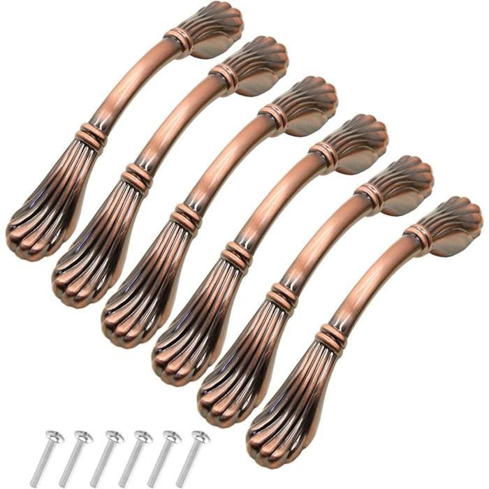 Lot De 6 Poignées De Placard Vintage Chic Pour Tiroir, Porte De Meuble ...