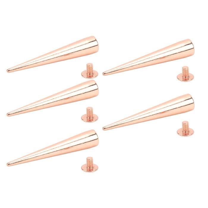 Vvikizy-Punk Cone Spikes Studs 5 pcs Punk cône pointes goujons or Rose ...