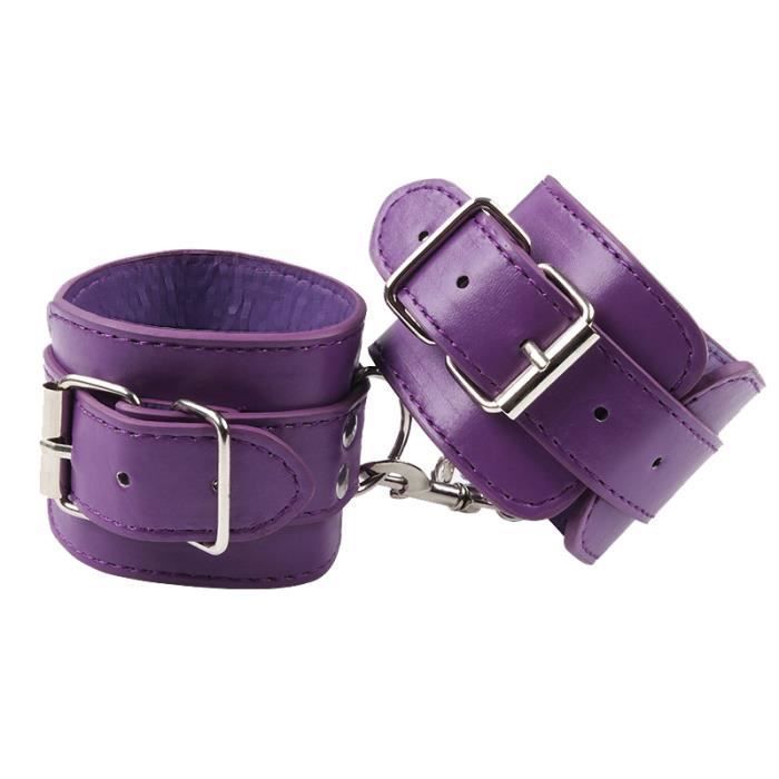 Menottes de rinage en cuir sexy pour couples Bsie M Restraint Bondage ...