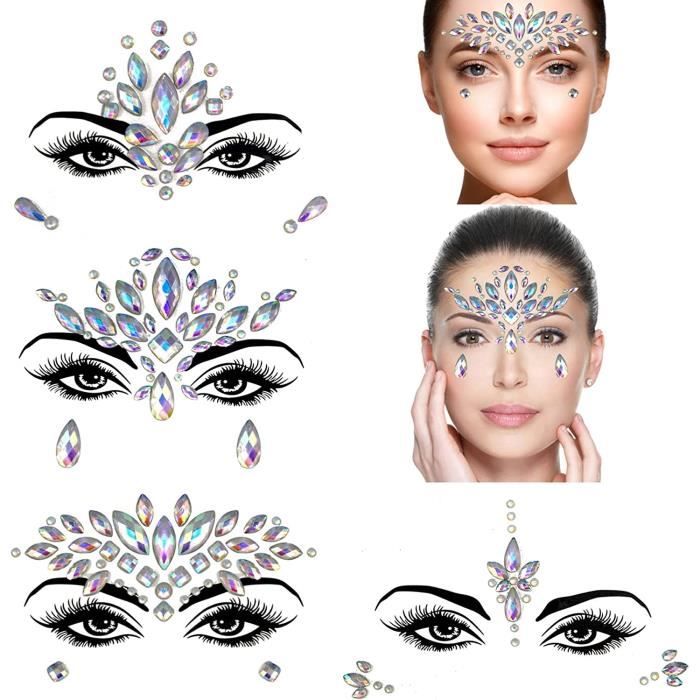 Tatouages Temporaires - Strass Visage Autocollant Maquillage Stickers ...