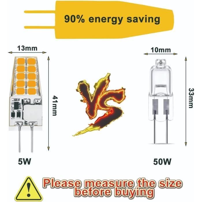 Ampoule LED G4 5W, Ampoules LED G4 Blanc Froid 6500K, Remplacement pour Lampes Halogènes 50W ...