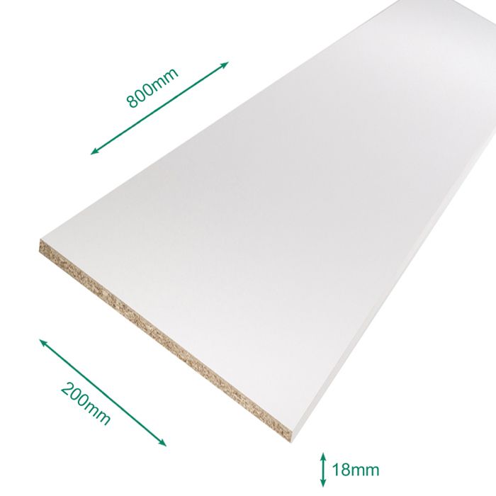 Tablette mélaminé blanc 800 x 200 x 18 mm - PEFC 75% FORESTEA ...