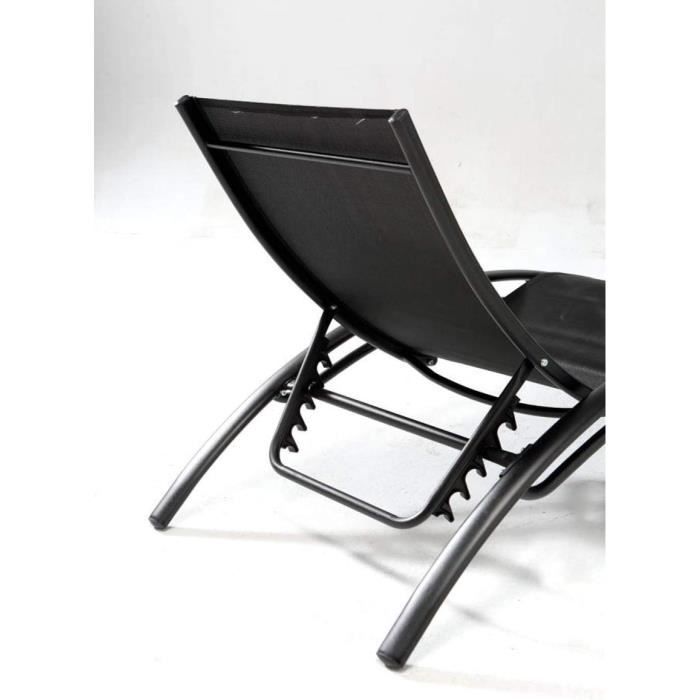 CONCEPT USINE - Transat Ajustable Et Empilable Limea Noir 1 Place ...