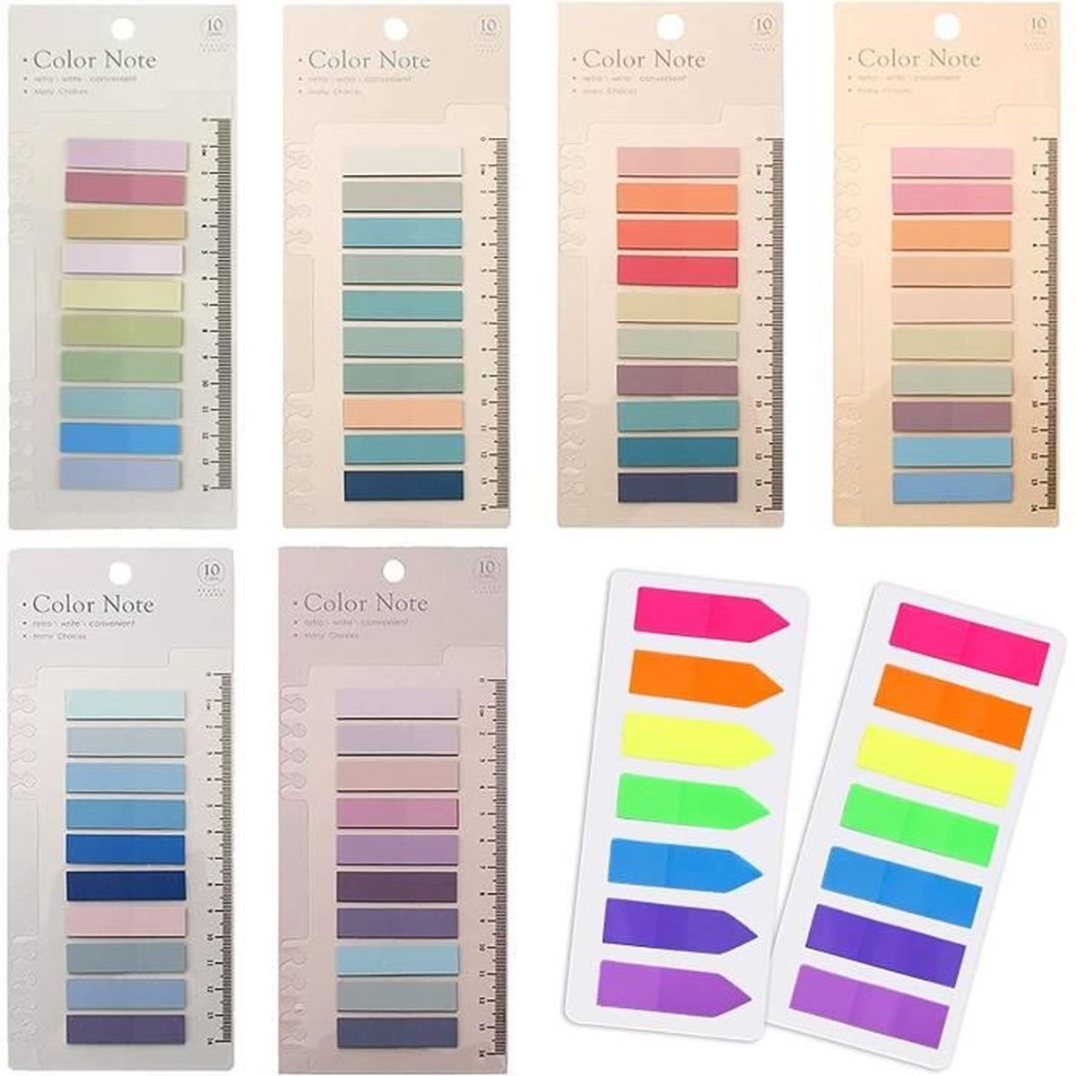 Post it marque page post it pastel 1480 pièces post it livre marque page post it transparent ...