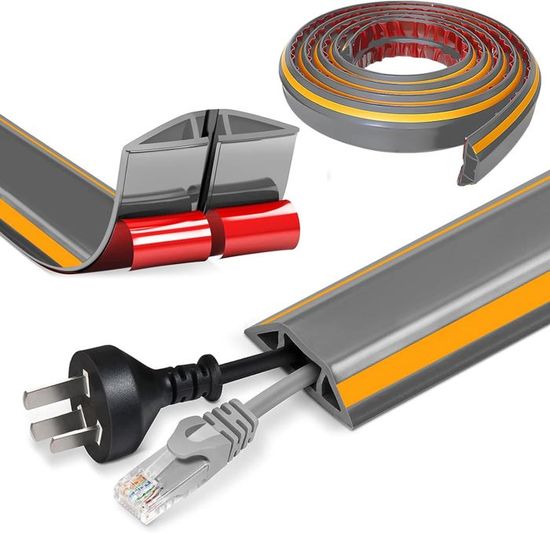 Cache Cable Sol, Petit Canal De Câble Flexible, 3.0M X 5Cm Goulotte ...