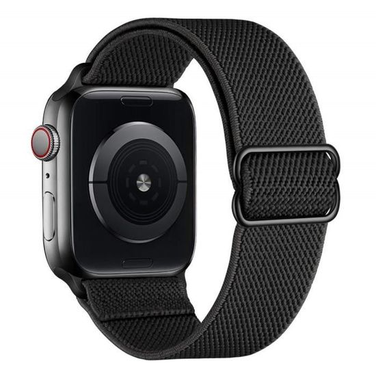 38mm 40mm 41mm - Le noir - bracelet en Nylon élastique réglable pour ...