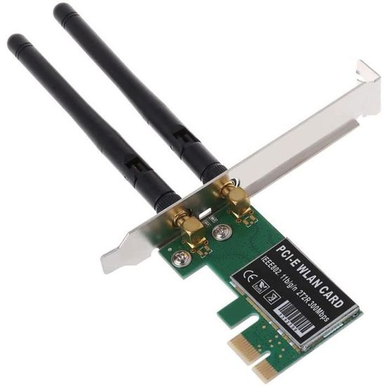 Carte réseau sans Fil PCI-E 300Mbps Adaptateur de Carte WLAN WiFi PCI ...