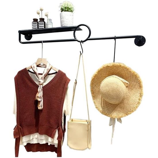Portant à vêtement Mural Métal Penderie Porte-Manteaux Porte-vêtements ...