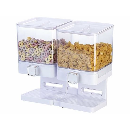 Double distributeur alimentaire - coloris blanc - Cdiscount Maison