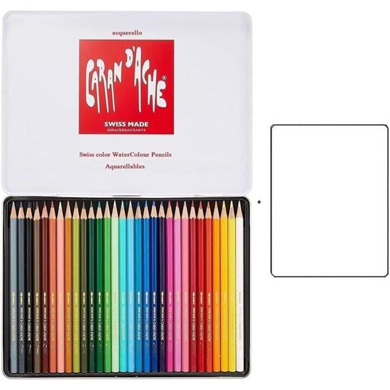 Caran d'Ache Crayons de couleur Swisscolor Aquarellables dans boîte en ...