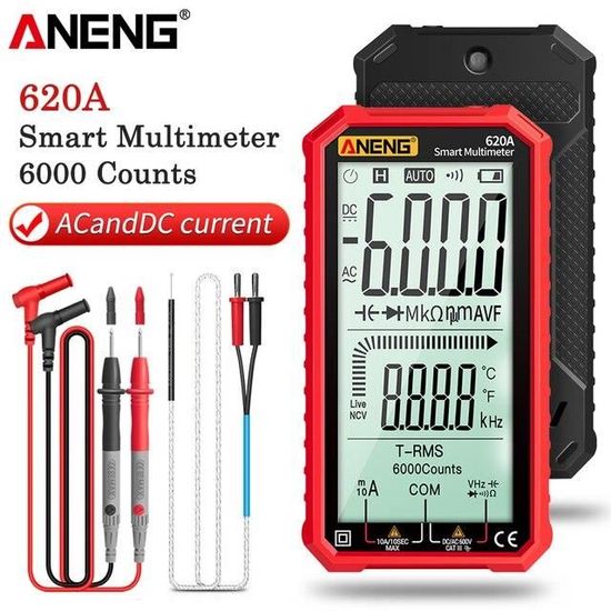 Multimetre,620A Red--multimètre numérique 621A, écran tactile ...
