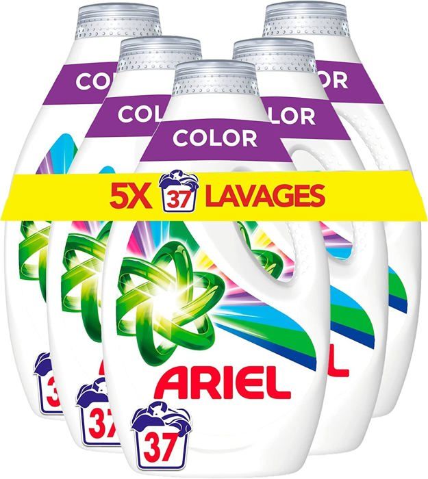 Lessive Liquide Lessive, 5x37 Lavages, Couleur, Élimination impeccable ...