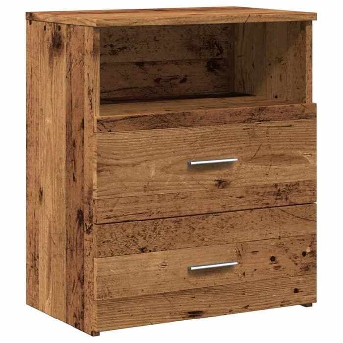 PAS CHERE * Tables de chevet 2 pcs - SWEETY - vieux bois 50x32x60 cm ...