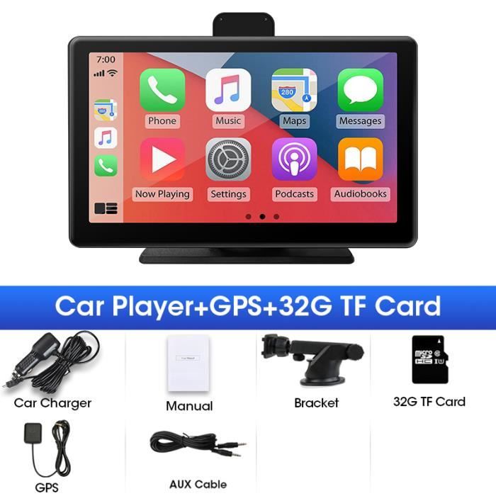 4K Carplayer-32G-GPS - Autoradio 7 pouces universel, lecteur vidéo multimédia, sans fil, Carplay ...