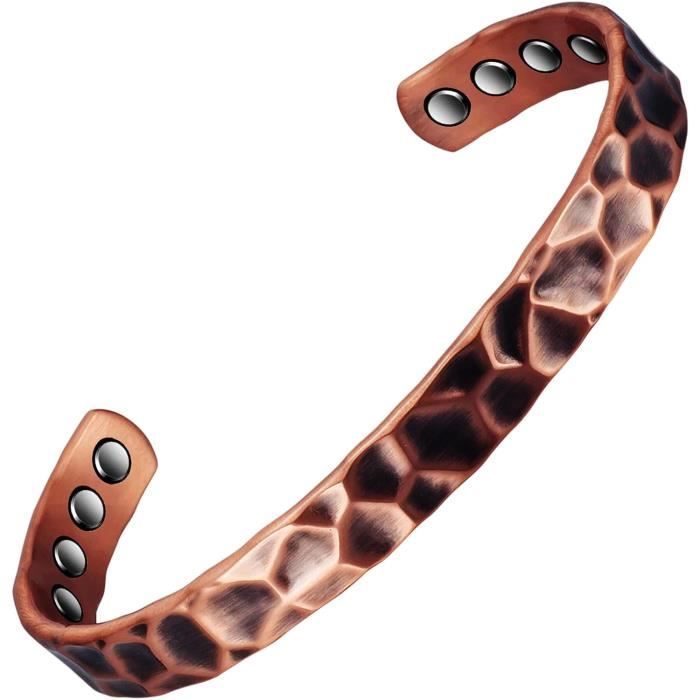 Wollet Bracelet En Cuivre Avec 4 Aimants Pour Femme 6.5 "[J6461 ...