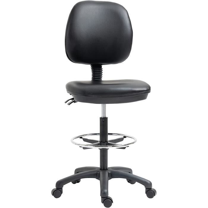 Tabouret à roulettes réglable en Hauteur avec Dossier inclinable et ...