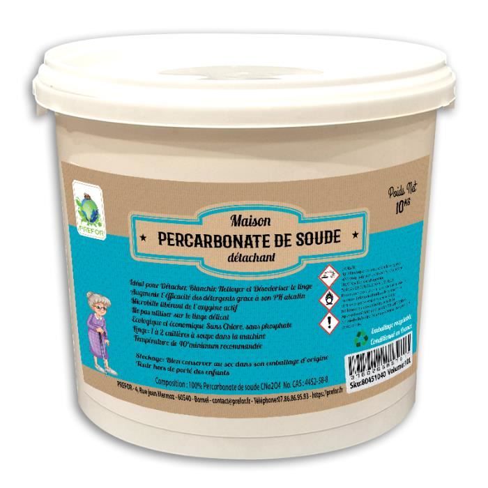 Percarbonate de soude seau 10L 10kg - Cdiscount Electroménager