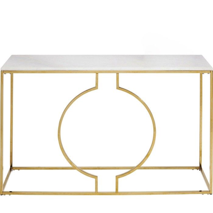 Console Miami Loft 120x35cm blanche et dorée Kare Design - Cdiscount Maison