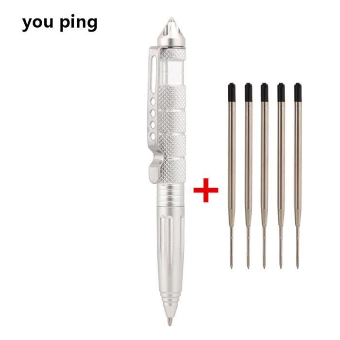 Stylo,Nouveau stylo de défense tactique couleur métal de haute qualité ...
