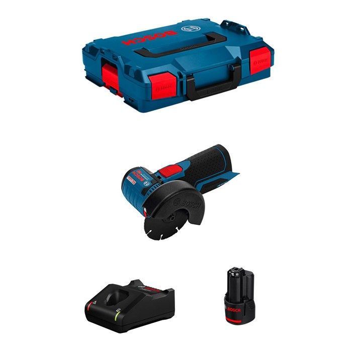 Meuleuse d'Angle BOSCH GWS 12V-76 (1 x 3,0 Ah + GAL12V-40 + L-Boxx 102 ...