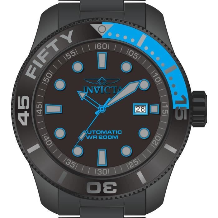 INVICTA TI-22 HOMME BRACELET & BOITIER TITANE NOIR AUTOMATIQUE MONTRE ...