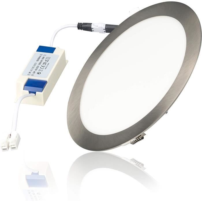 (Pack X2 Plaque Encastrée Nickel Downlight Led Pro Ip20 Super Slim ...