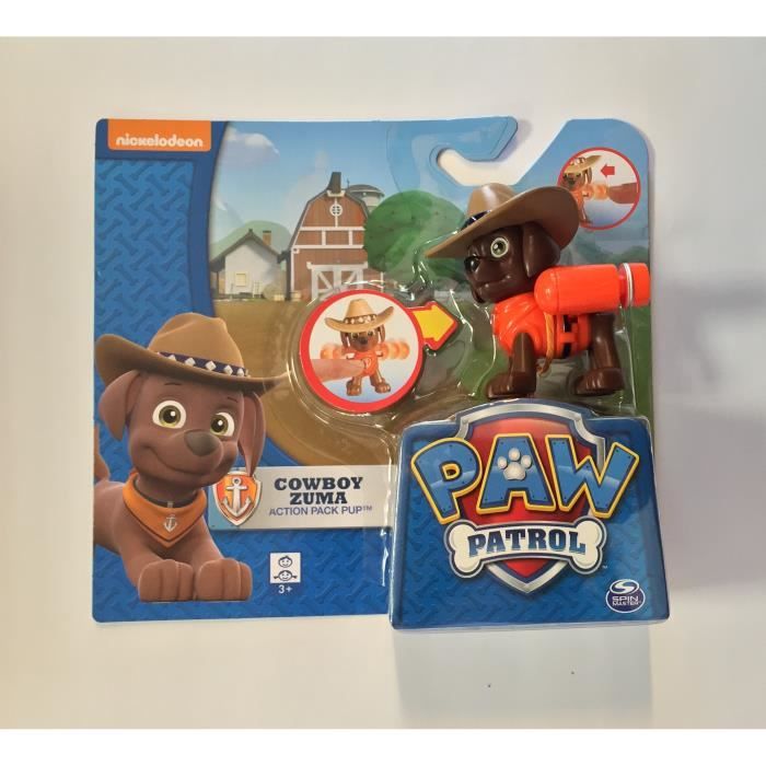 Pat Patrouille - Figurine Sac à dos Cowboy Zuma - Cdiscount Jeux - Jouets