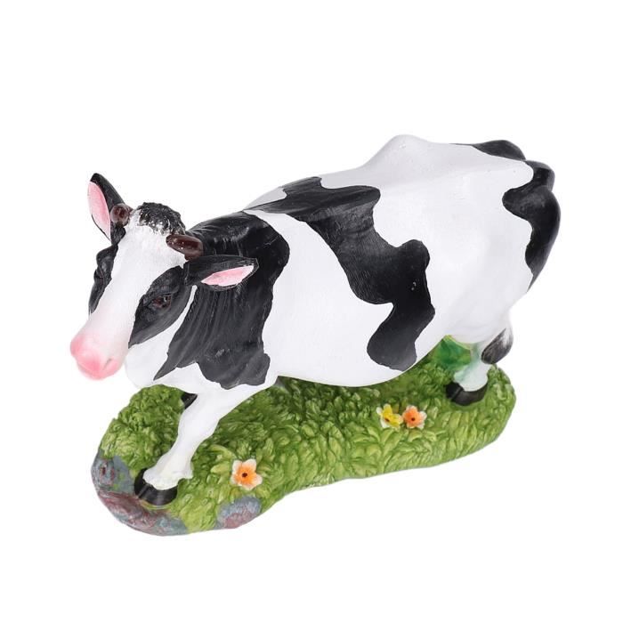Tbest Statue de vache Figurines d'animaux Statue Figurines de vache miniatures en résine pour la ...