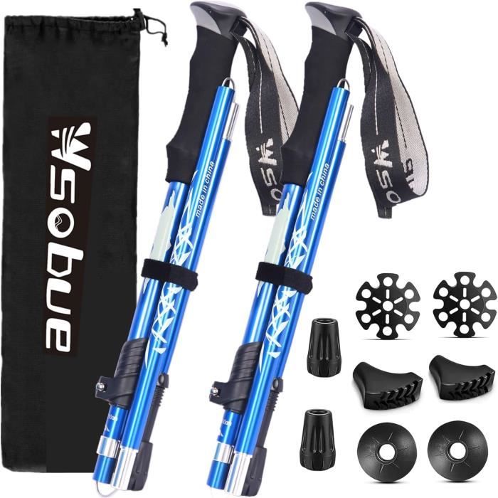 Bâtons De Randonnée, Bâtons De Marche Pliable Antichoc Téléscopique ...