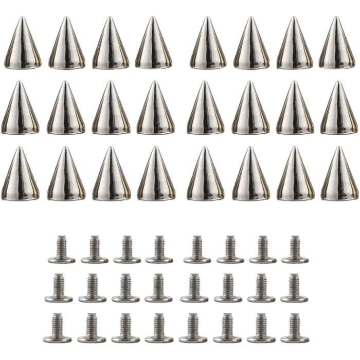 Rivet Cône 150 Pièces Métal Bullet Spikes Rivet Punk Rivets Clous ...