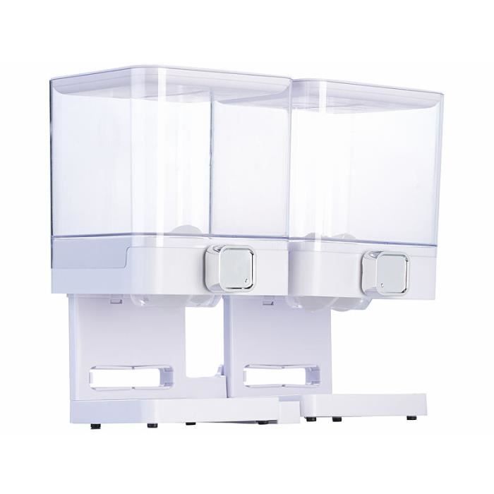 Double distributeur alimentaire - coloris blanc - Cdiscount Maison