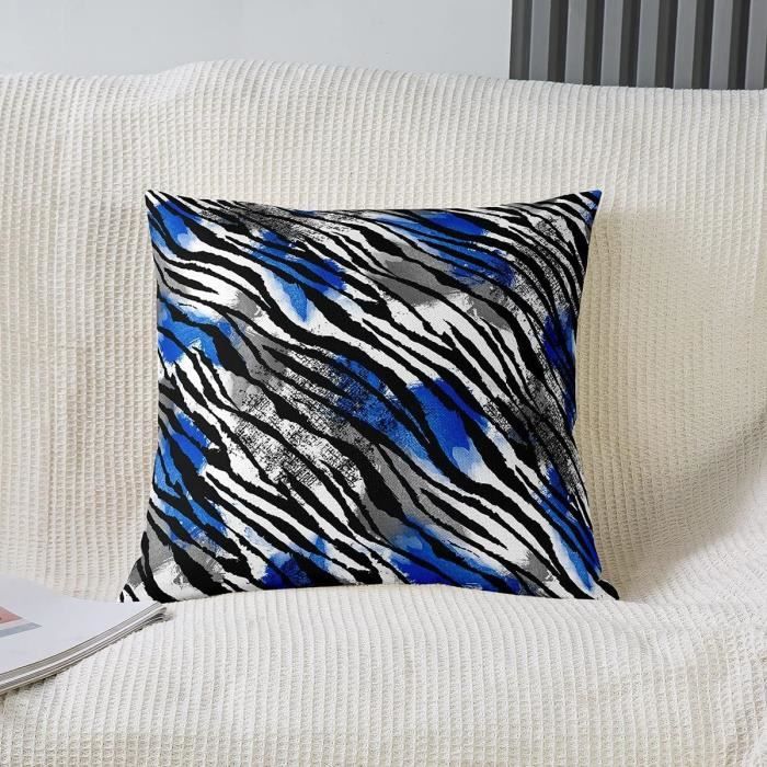 Leopard Taies D'Oreiller 60X60Cm Pour Canapé Lit Western Ferme Bleu ...