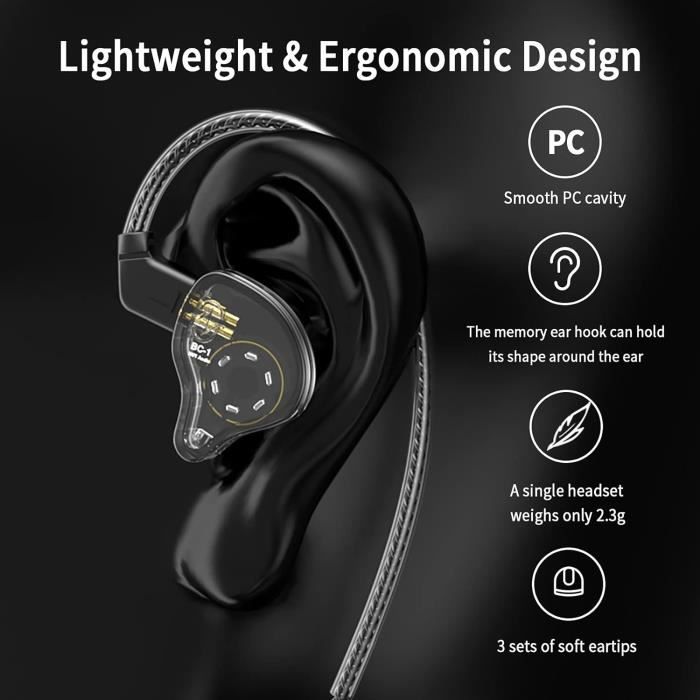 Ccz Melody In-Ear-Monitors Hybrid 1Ba 1Dd Écouteurs Hifi, Écouteurs ...