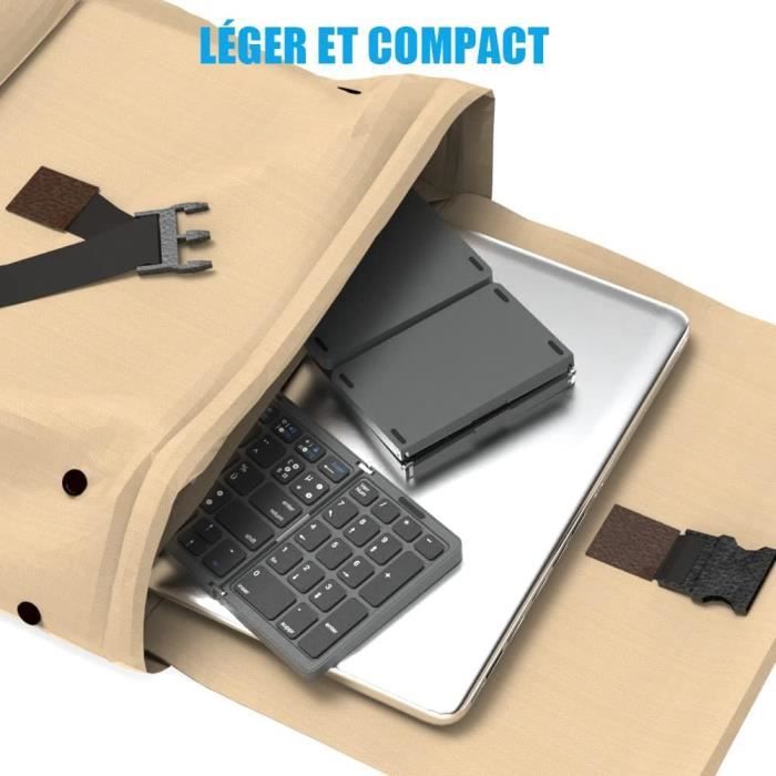 Clavier Sans Fil Pliable Ultra Fin Avec Pavé Numérique Français Azerty ...