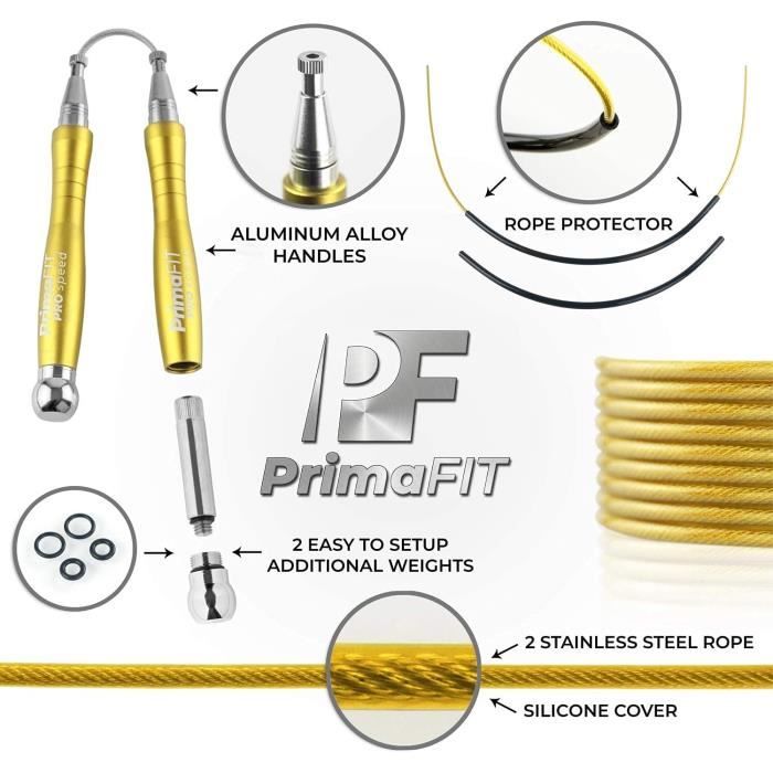 PrimaFIT Pro Speed Corde à Sauter Crossfit Adulte Lestée Rope pour ...