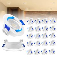 Lot de 6 spots LED encastrables ultra plats IP44 Blanc chaud 400 lm,5W,Diamètre : 60-65 mm ...