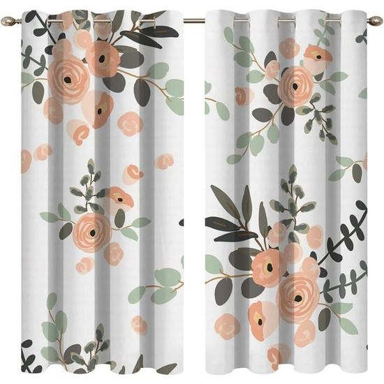 Rideaux Occultants À Impression Numérique Avec Motif Floral Rose Et ... Rideaux Occultants À Impression Numérique Avec Motif Floral Rose Et ...