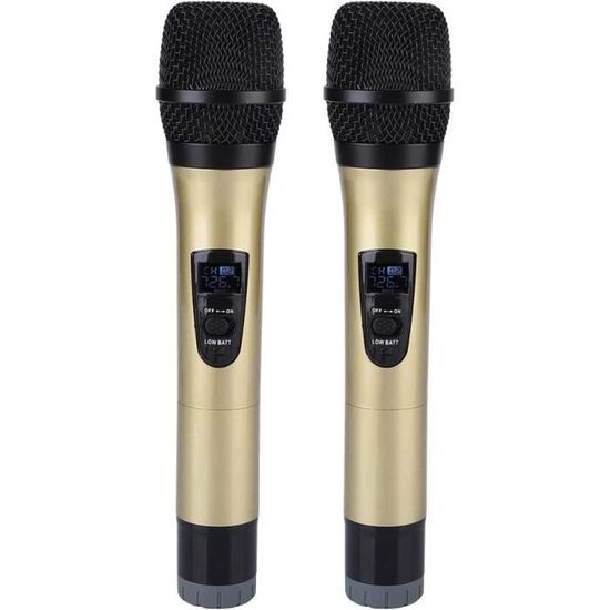 Hopcd Micro sans Fil Karaoke, 2 Canaux UHF Micros Microphone Dynamiques ...