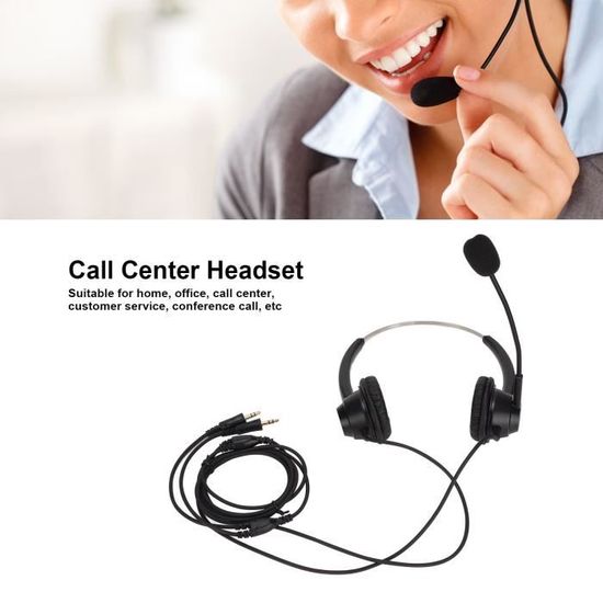 LAN - H360D‑PC Call Center Headset On Ear Casque d'ordinateur avec ...