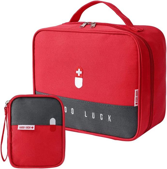 Trousse de Premiers Secours, 2 Pcs Portable Boîte Médicale Boîte, Sac de Rangement de ...